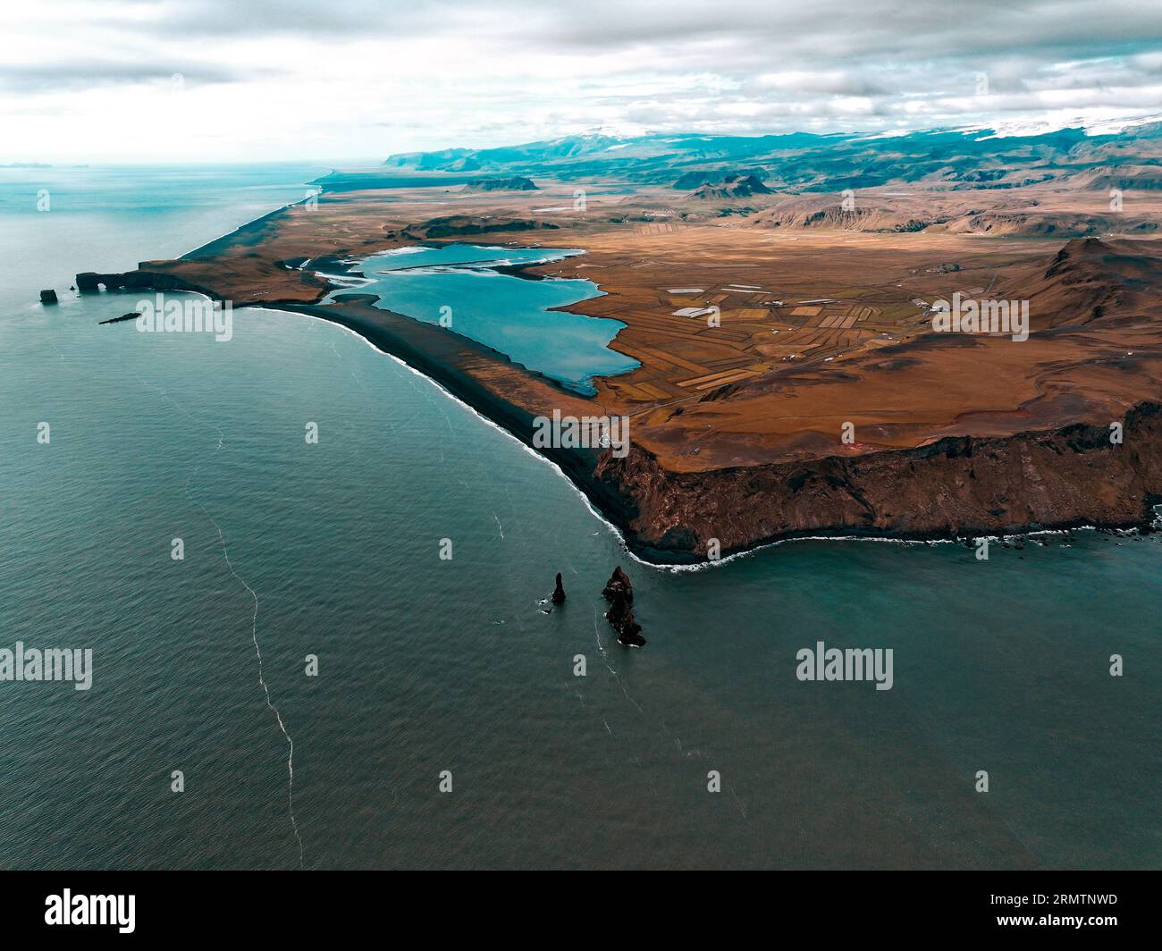 aerial view Icelandic landscape nature and coastline Stock Photo - Alamy