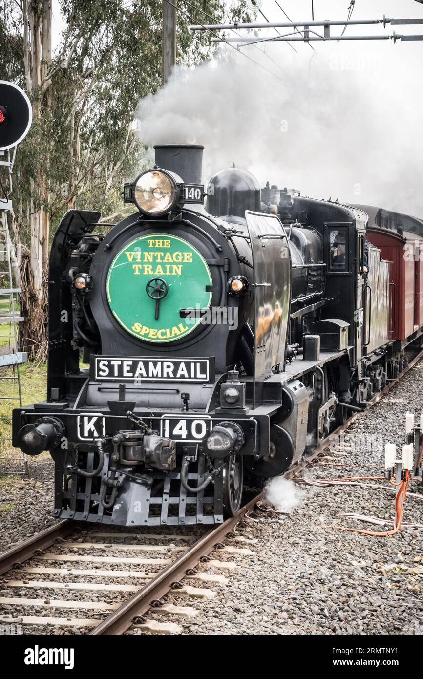 Heritage Steam Train in Melbourne Australia Stock Photo - Alamy