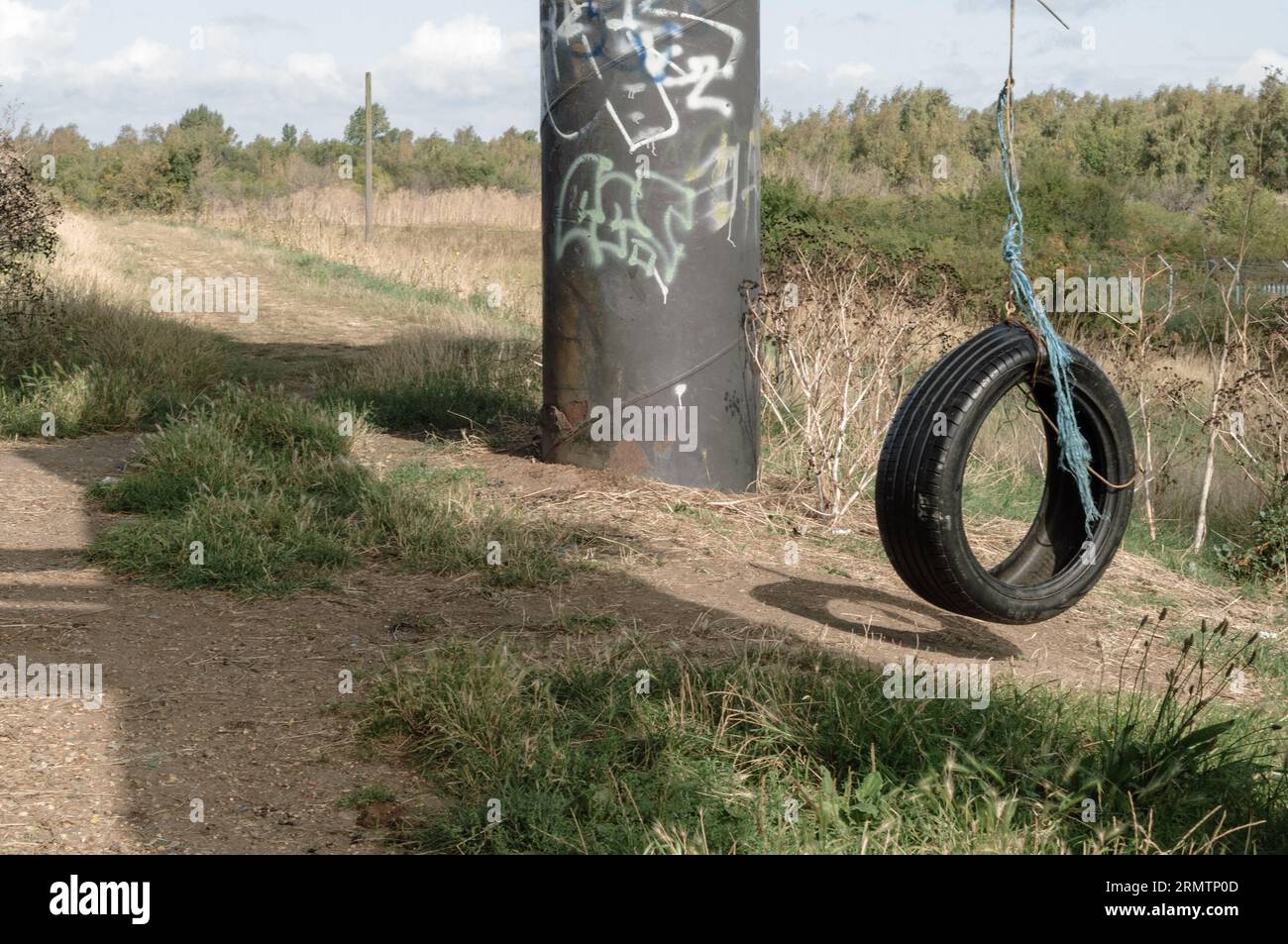 Tyre rope swing Stock Photo - Alamy