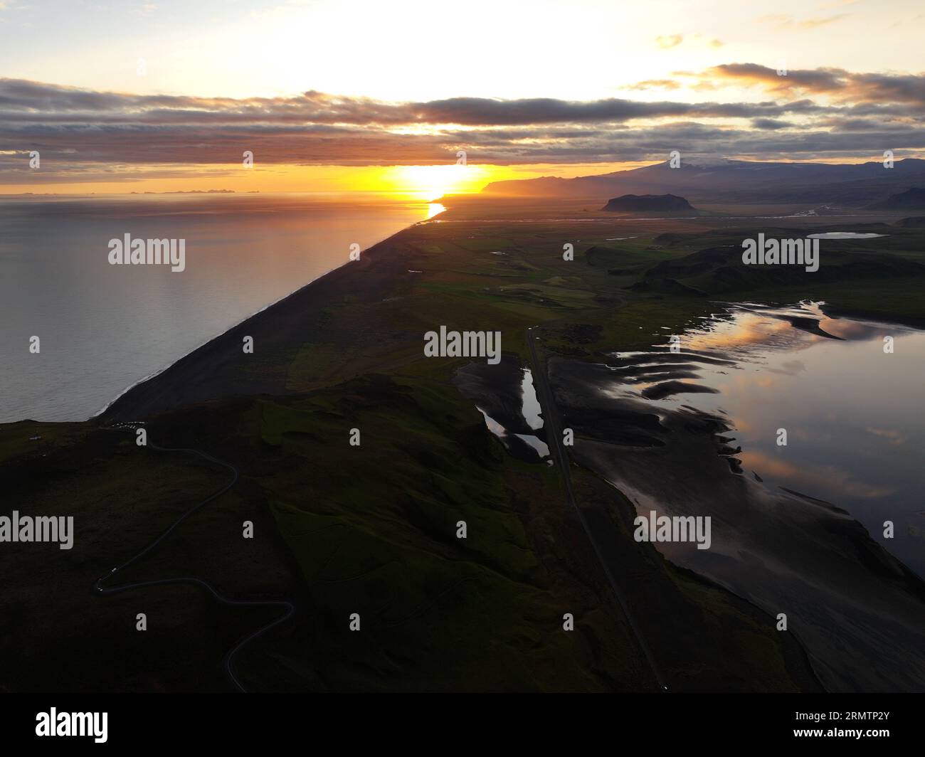 aerial view Icelandic landscape nature and coastline Stock Photo - Alamy