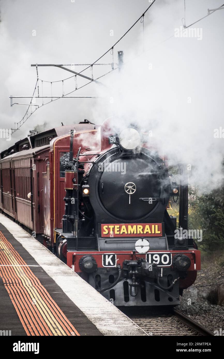 Heritage Steam Train in Melbourne Australia Stock Photo - Alamy