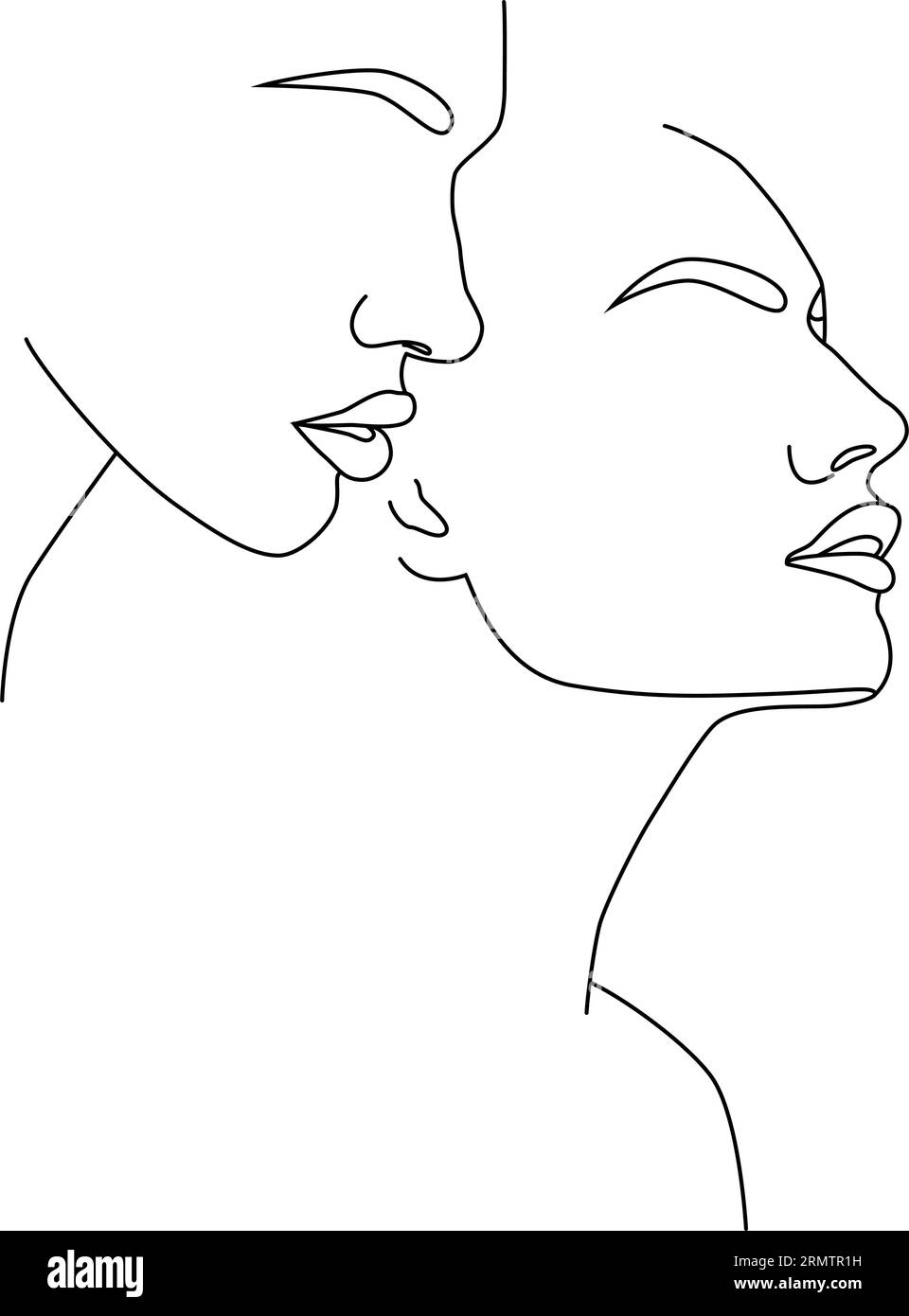 Portrait along the lines. Drawing of a woman. Artistic drawing of the ...