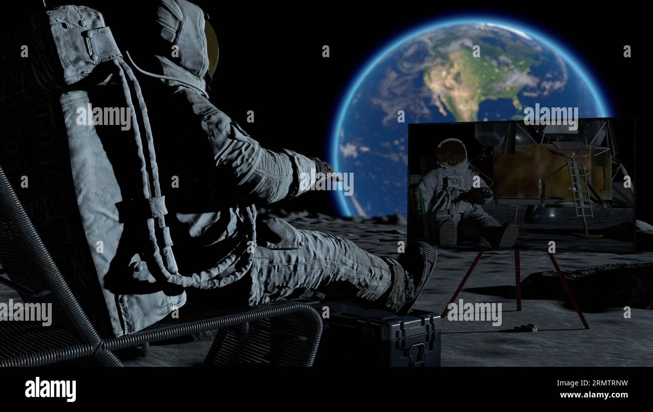 Astronaut On Moon Drinking