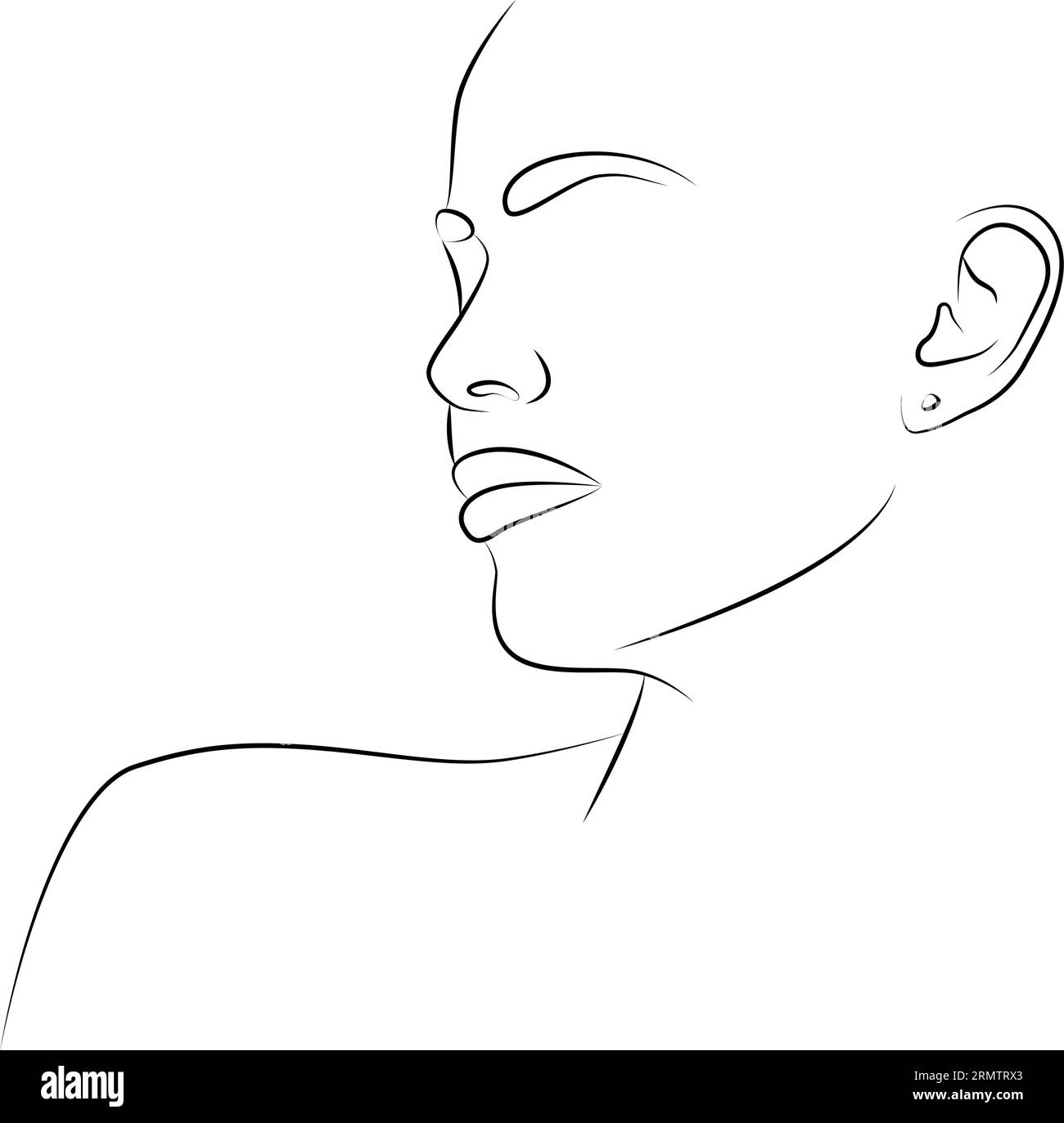 Portrait by line. Drawing of a woman Stock Vector Image & Art - Alamy
