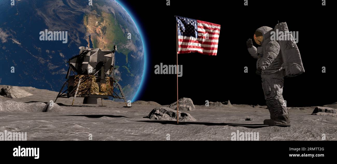 Astronaut Jumping On The Moon