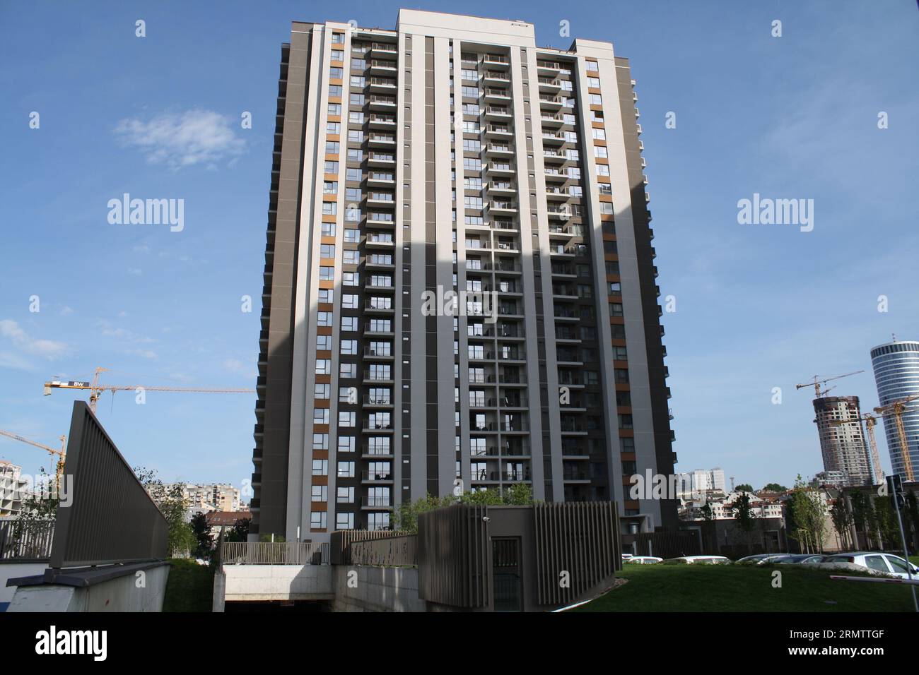 new building in waterfront belgrade Stock Photo - Alamy