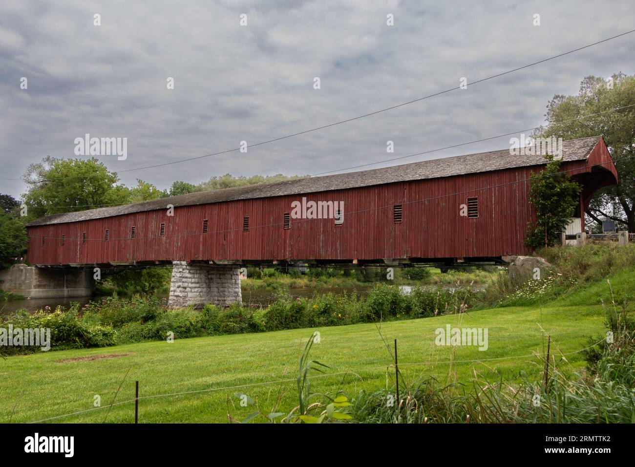 Weathered wooden covered bridge hi-res stock photography and images - Alamy