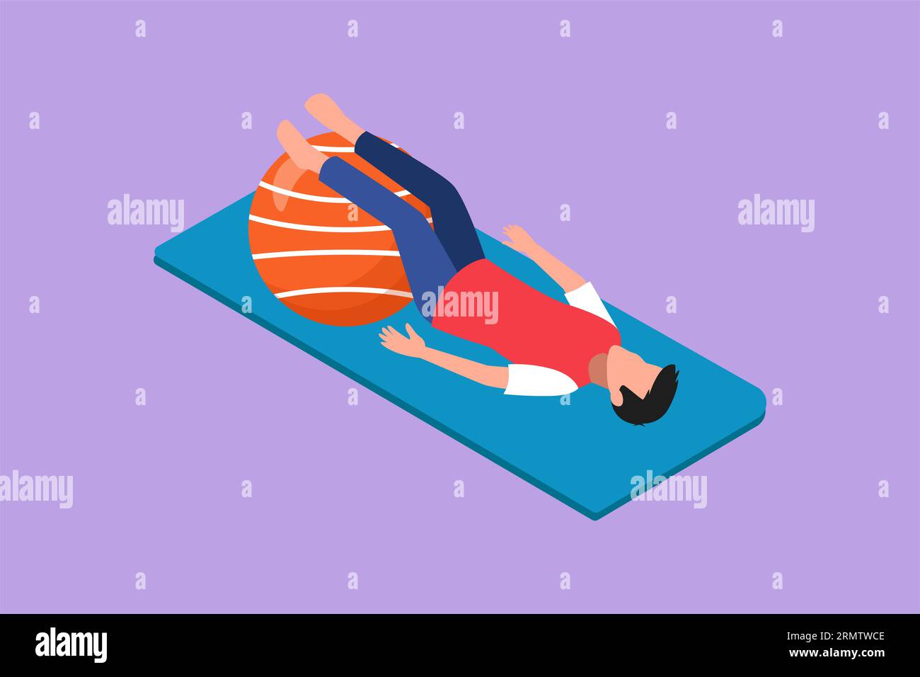 Graphic flat design drawing physiotherapy rehabilitation isometric ...