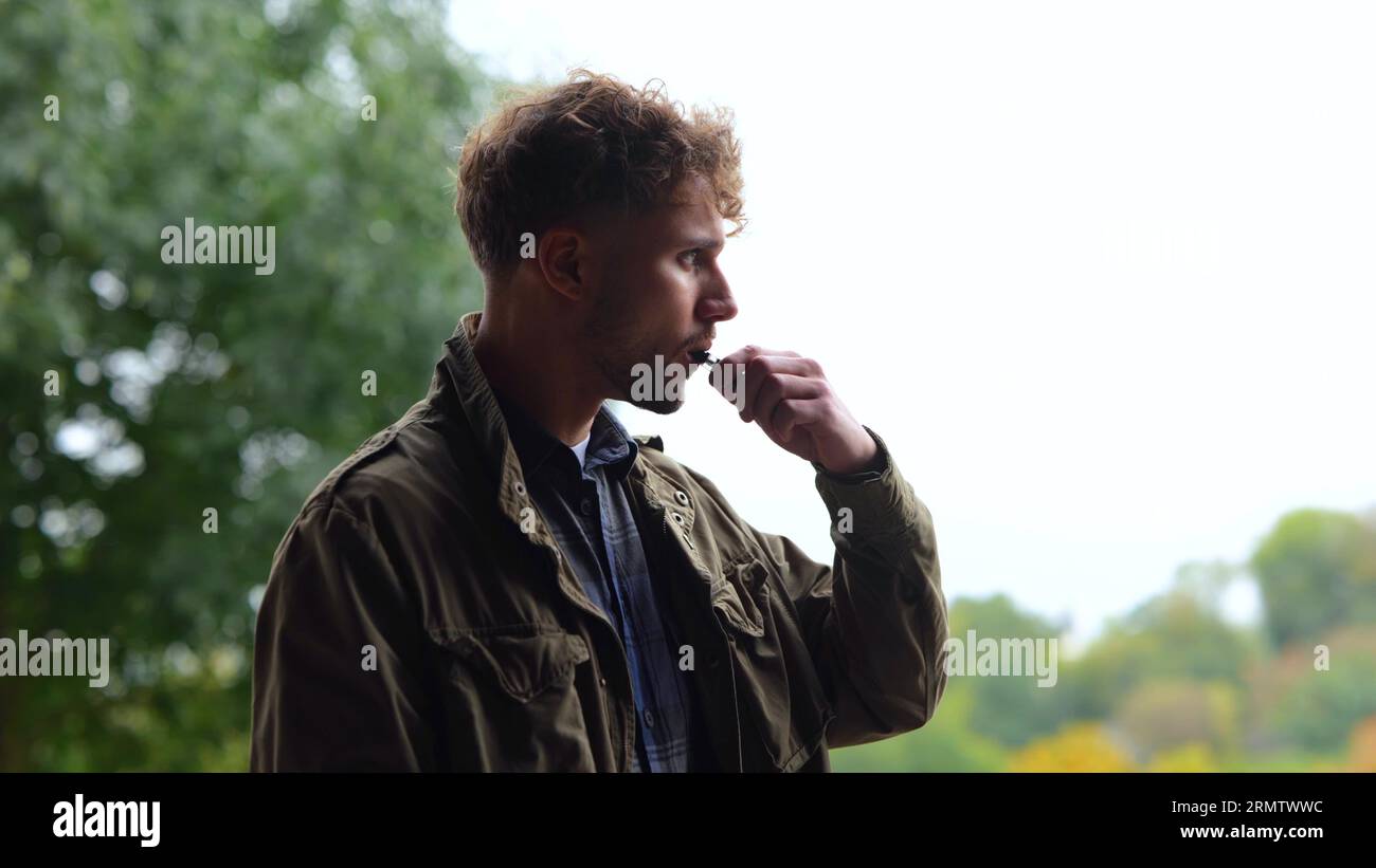 Slow motion smoking tobacco outside hi-res stock photography and images ...