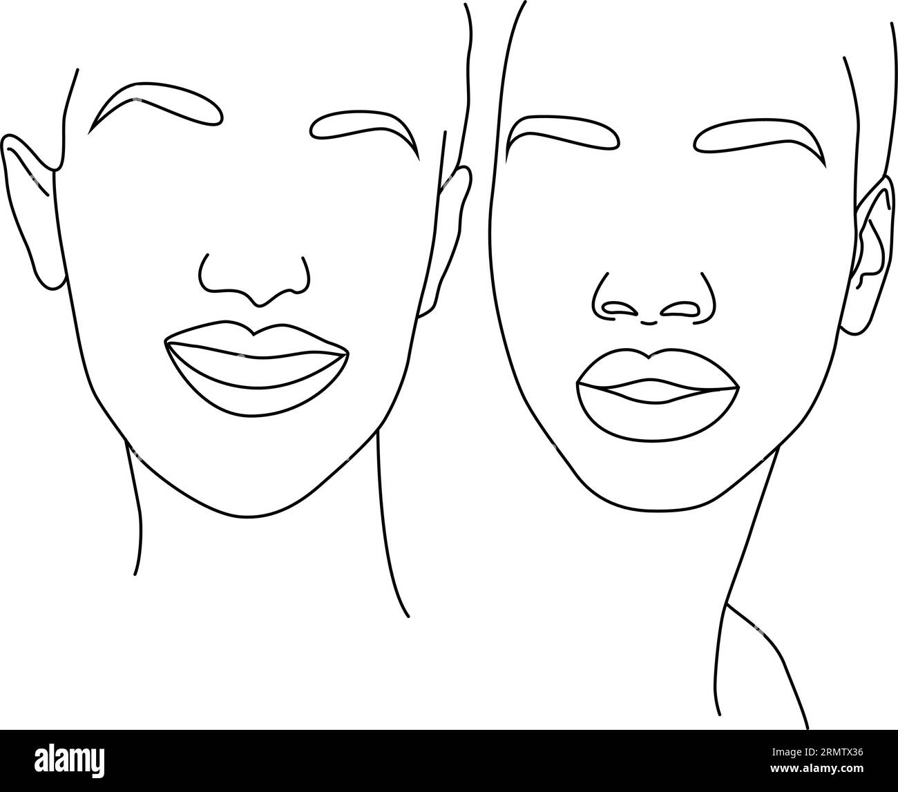 Portrait by line. Drawing of a woman. Artistic drawing of the female ...