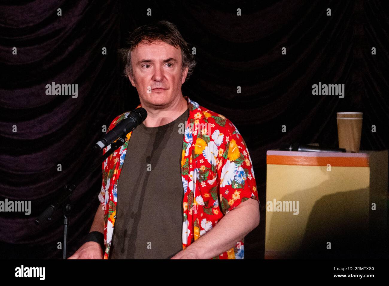 Comedian Dylan Moran plays the Babbling Tongues at Green Man Festival ...