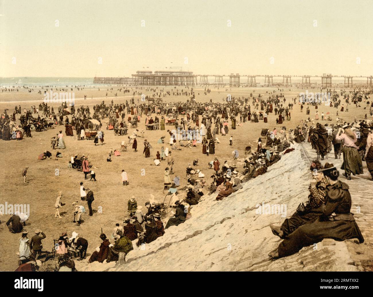 Strand von Blackpool, englische Küstenstadt an der Irischen See ...