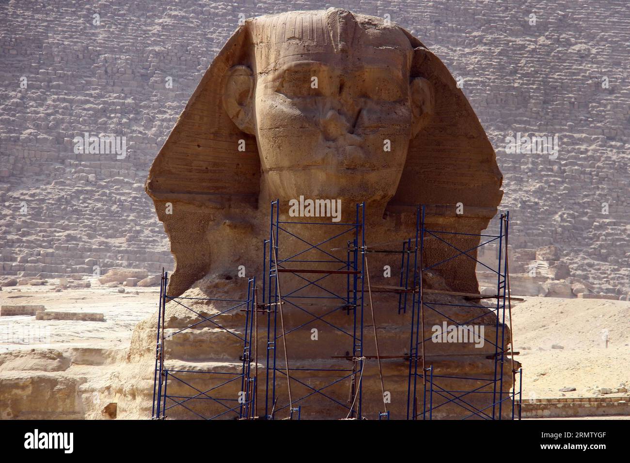 The Great Sphinx undergoes a large restoration process to repair the ...