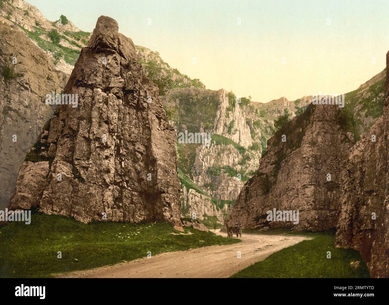 Cheddar Gorge, Cliffs von Cheddar, Kleinstadt in der englischen ...