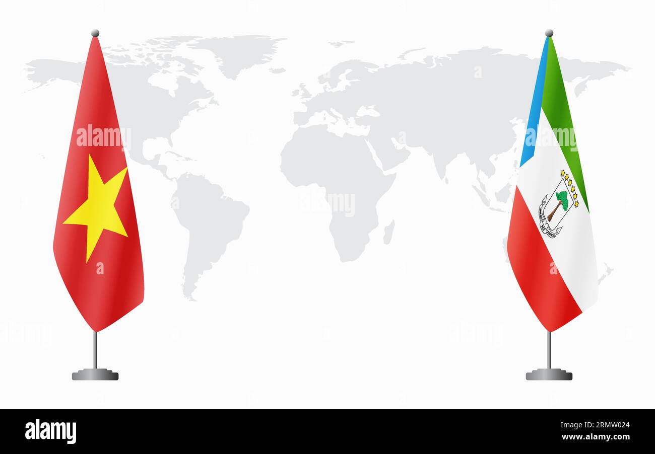 Vietnam and Equatorial Guinea flags for official meeting against ...