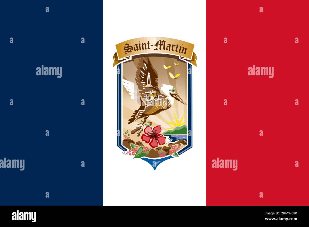 The official current flag and coat of arms of Collectivity of Saint ...