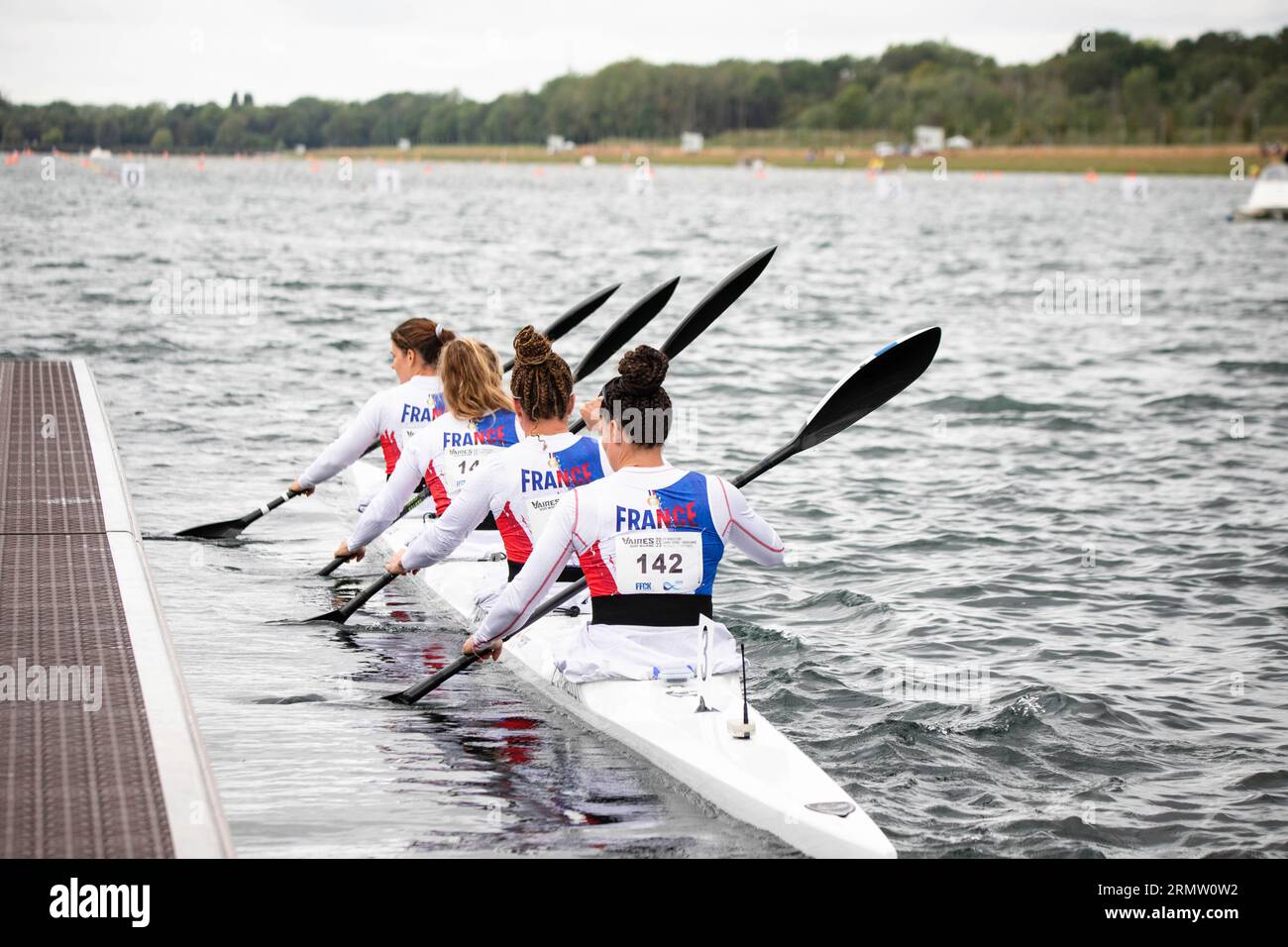 The French women's Canoe team at the 2023 ICF Canoe Sprint World Cup ...
