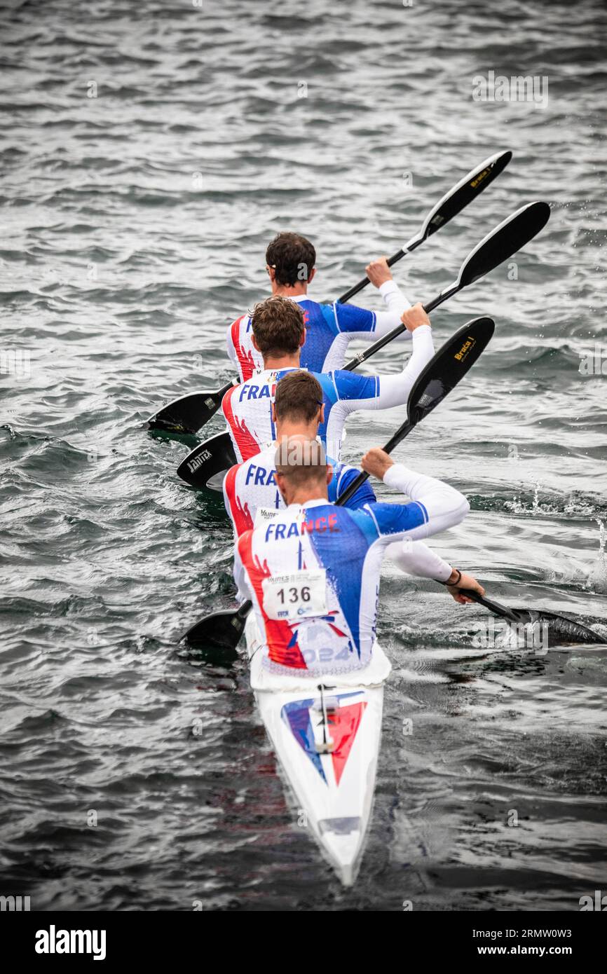 The French men's Canoe team at the 2023 ICF Canoe Sprint World Cup ...