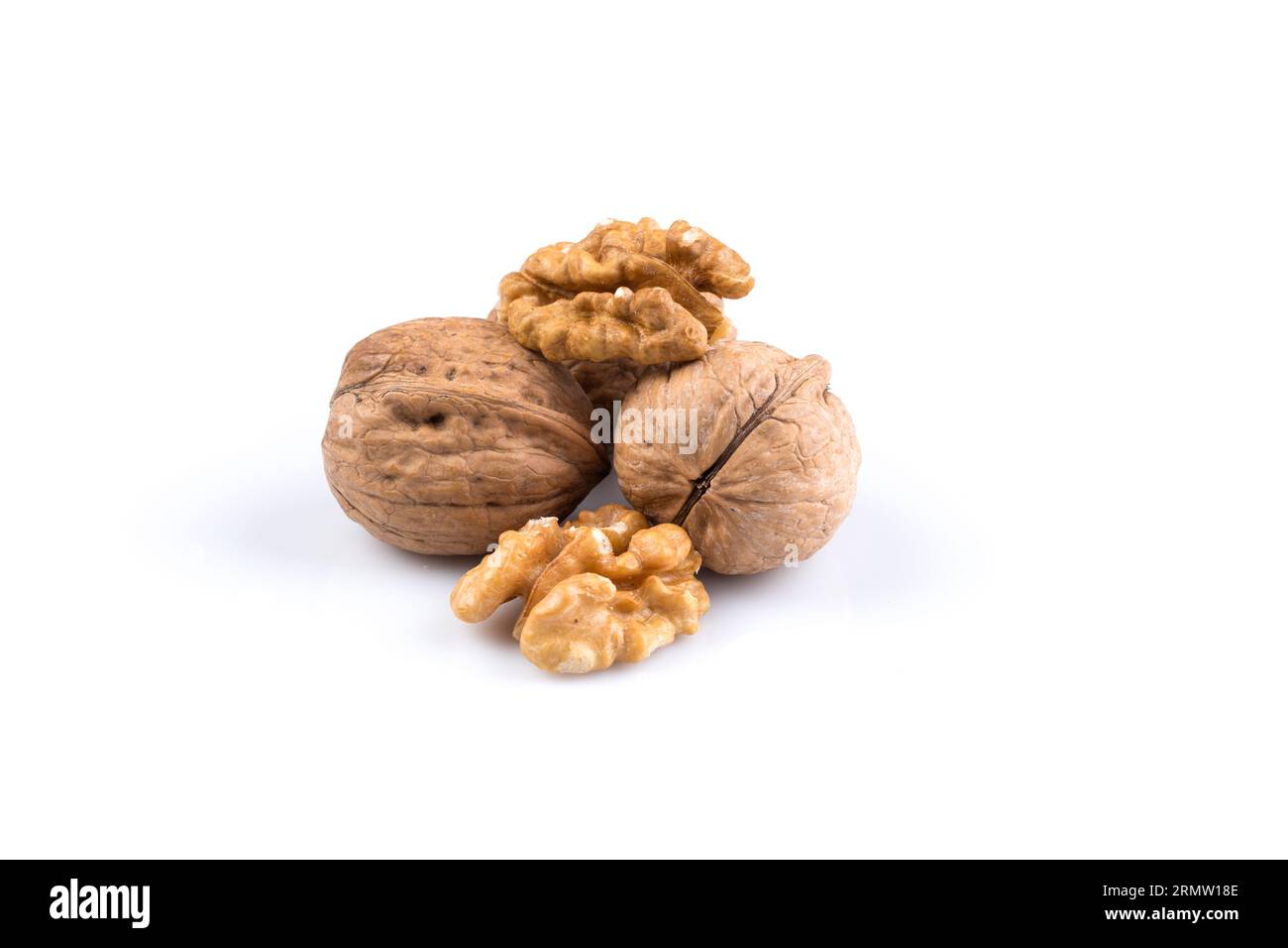 Dried walnut isolated on a white background Stock Photo - Alamy
