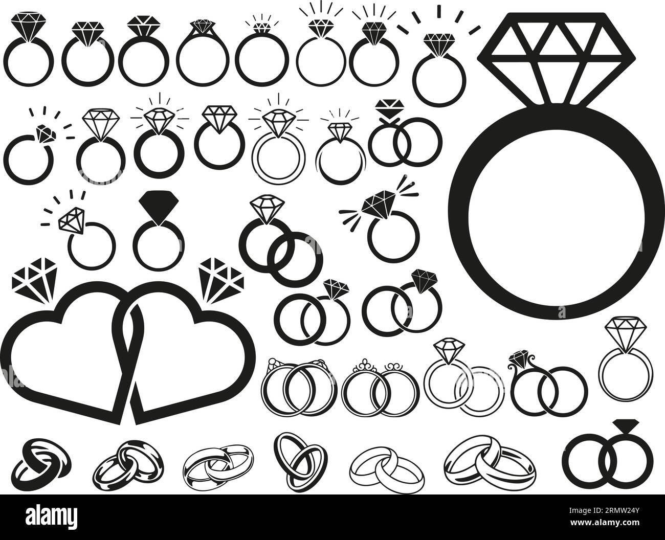 Couple wedding ring romantic Stock Vector Images - Alamy