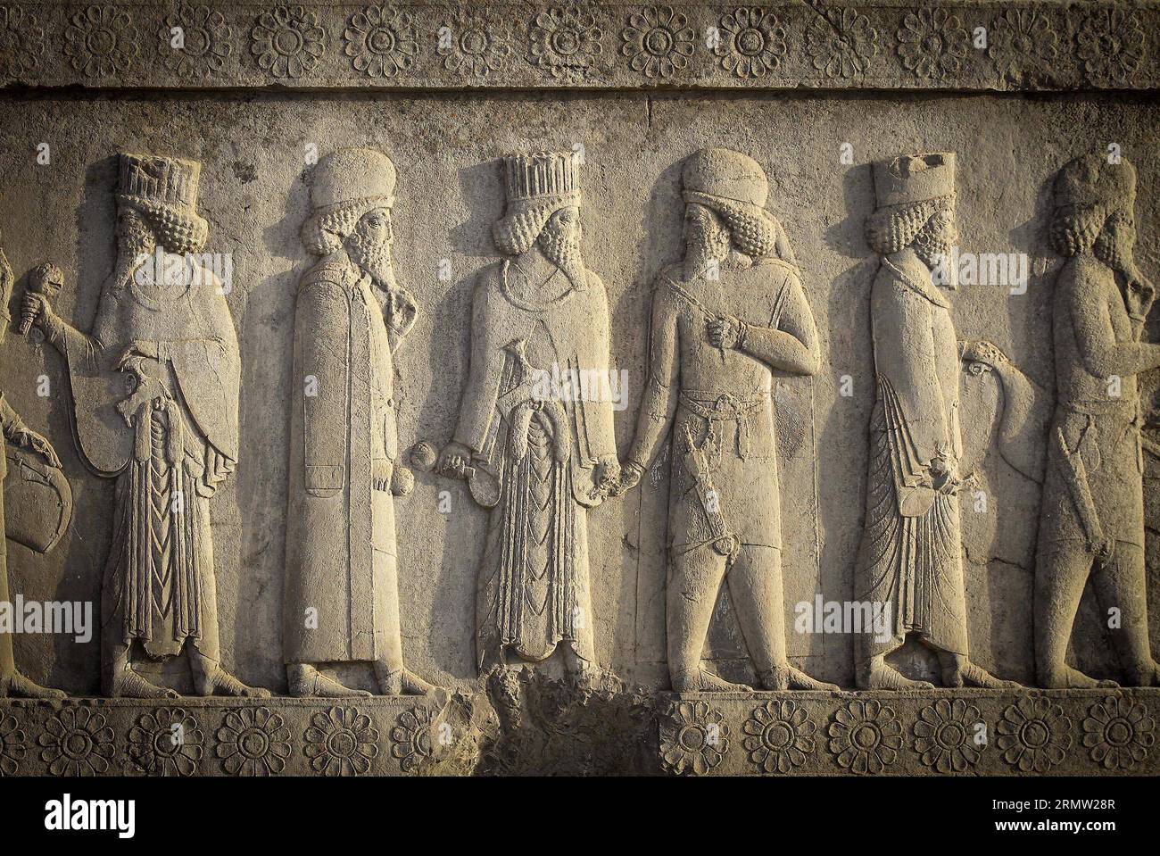 A Relief is seen at the ancient Persian city of Persepolis outside ...