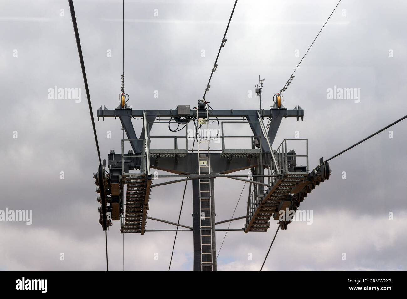 Ajloun, Jordan - Ajloun Cable car pole and cabins (Ajloun Teleferik ...