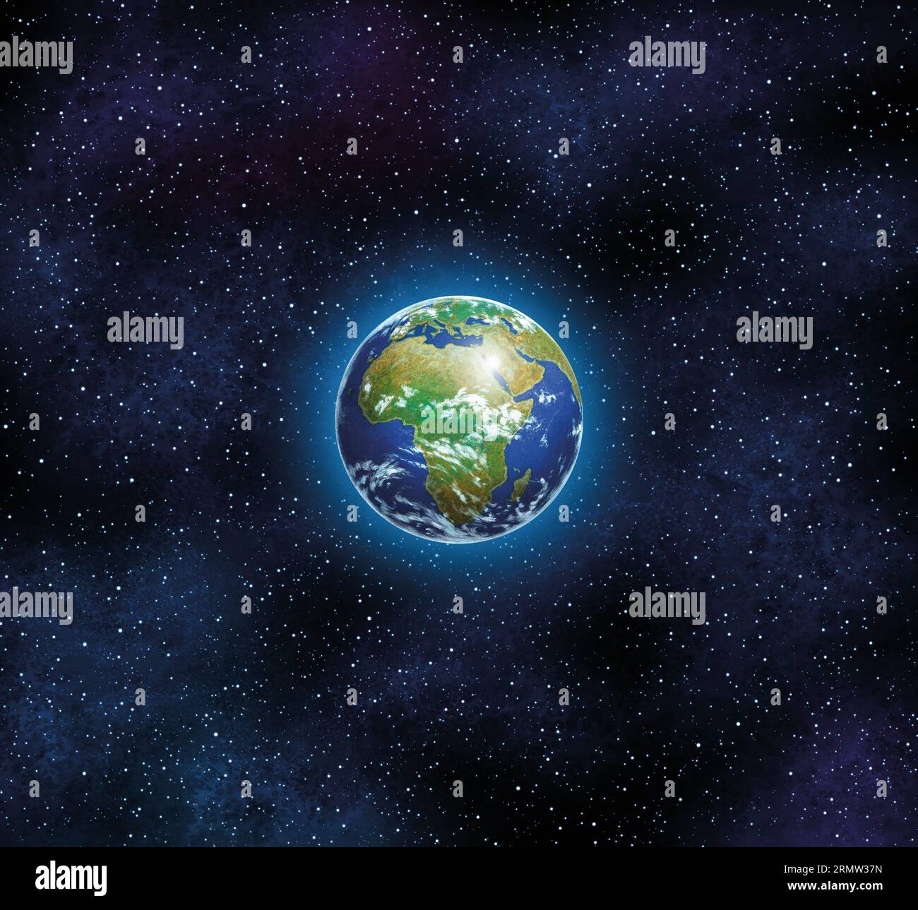 Illustration of Planet Earth Globe View from Space Stock Photo - Alamy