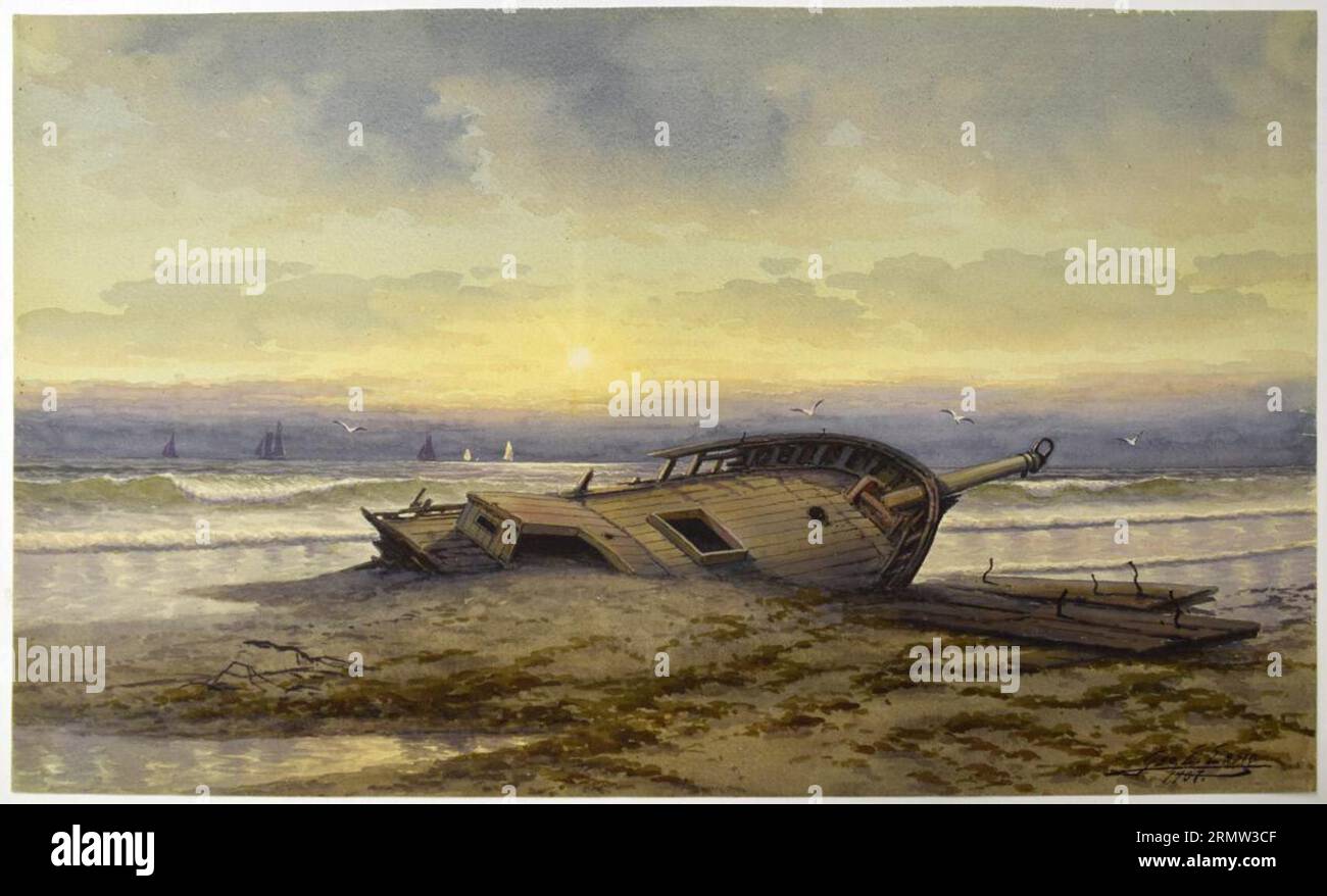 Where the Ship Perished 1907 by George Emerick Essig Stock Photo - Alamy