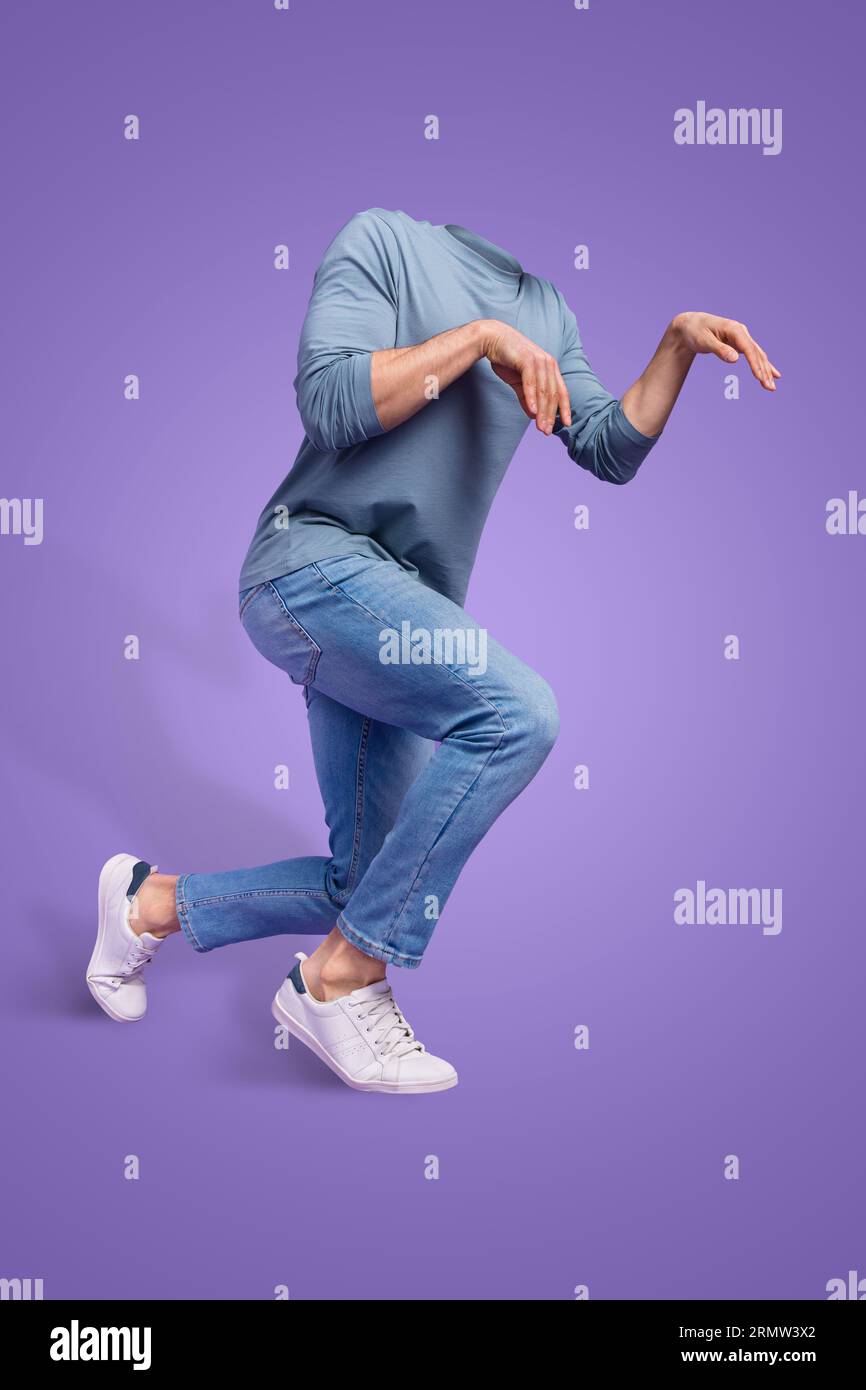 Photo collage of surreal headless man dinosaur tiger fooling absurd ...