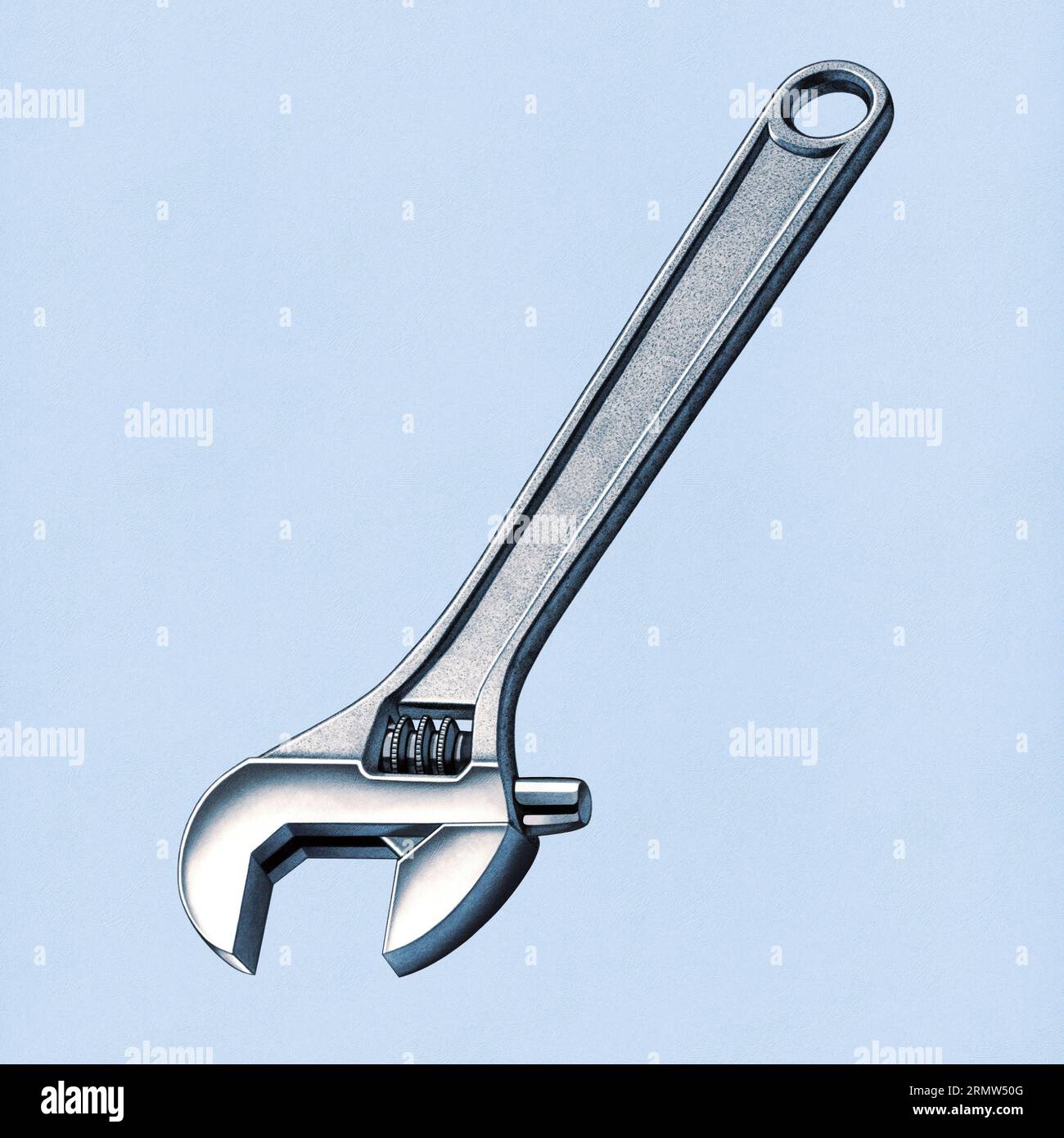 Adjustable Spanner Illustration Stock Photo - Alamy