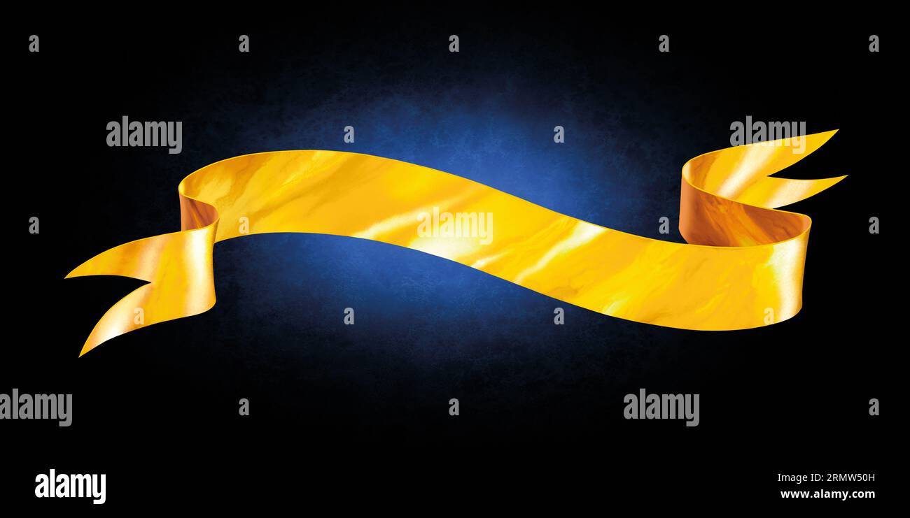 Illustration of a Golden Banner with Copy Space Stock Photo - Alamy