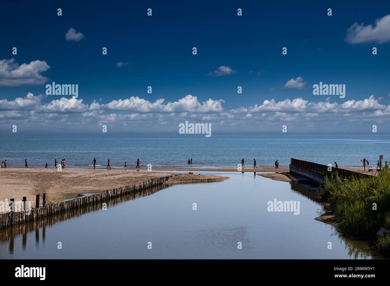 seascape river flowing into the sea Stock Photo - Alamy