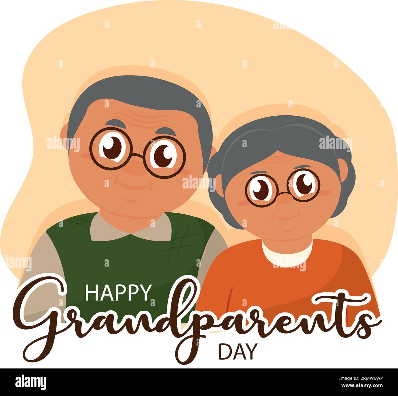 Cute grandma and grandpa couple characters Happy grandparents day ...