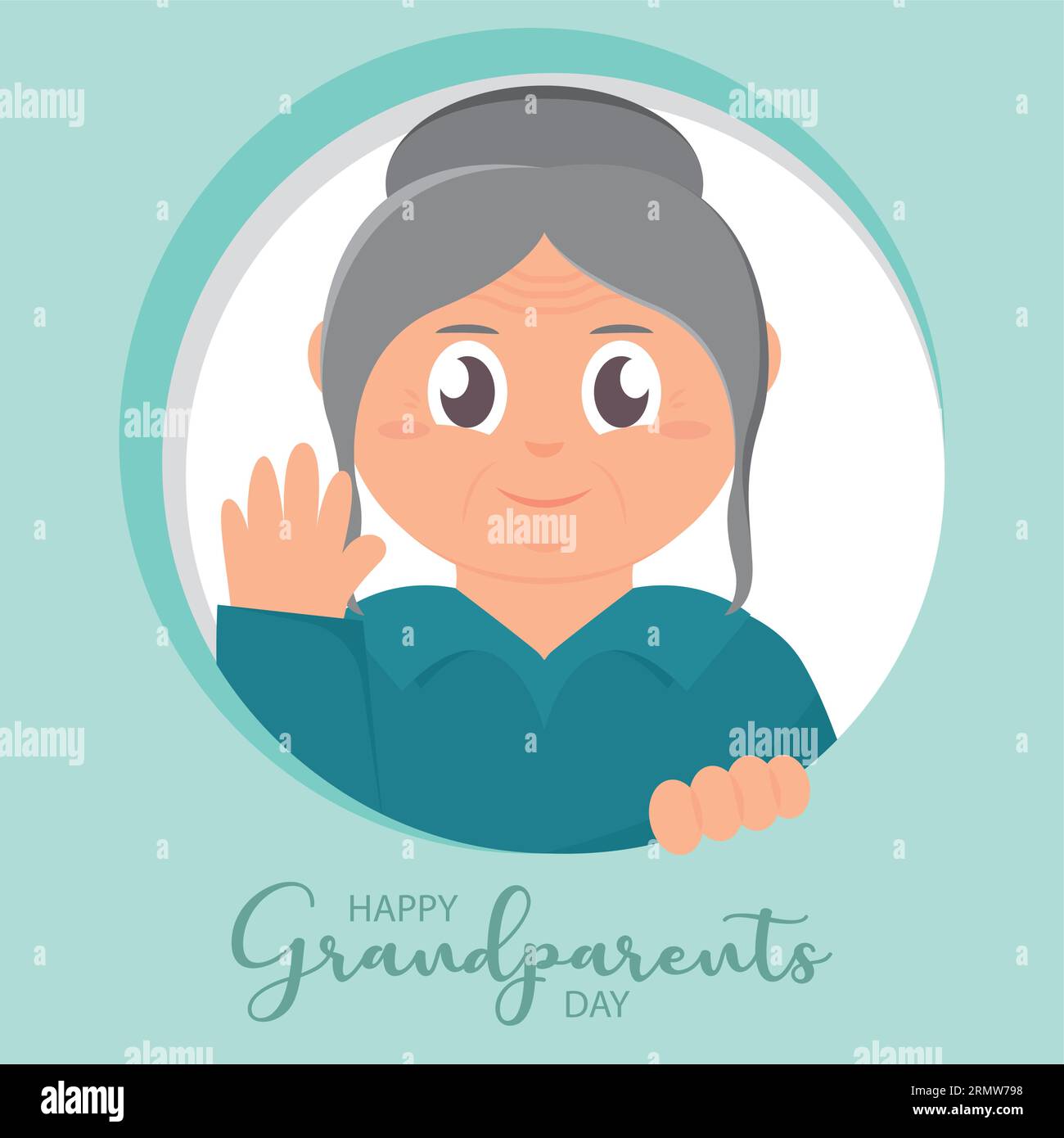 Cute granny character Happy grandparents day Vector Stock Vector Image ...