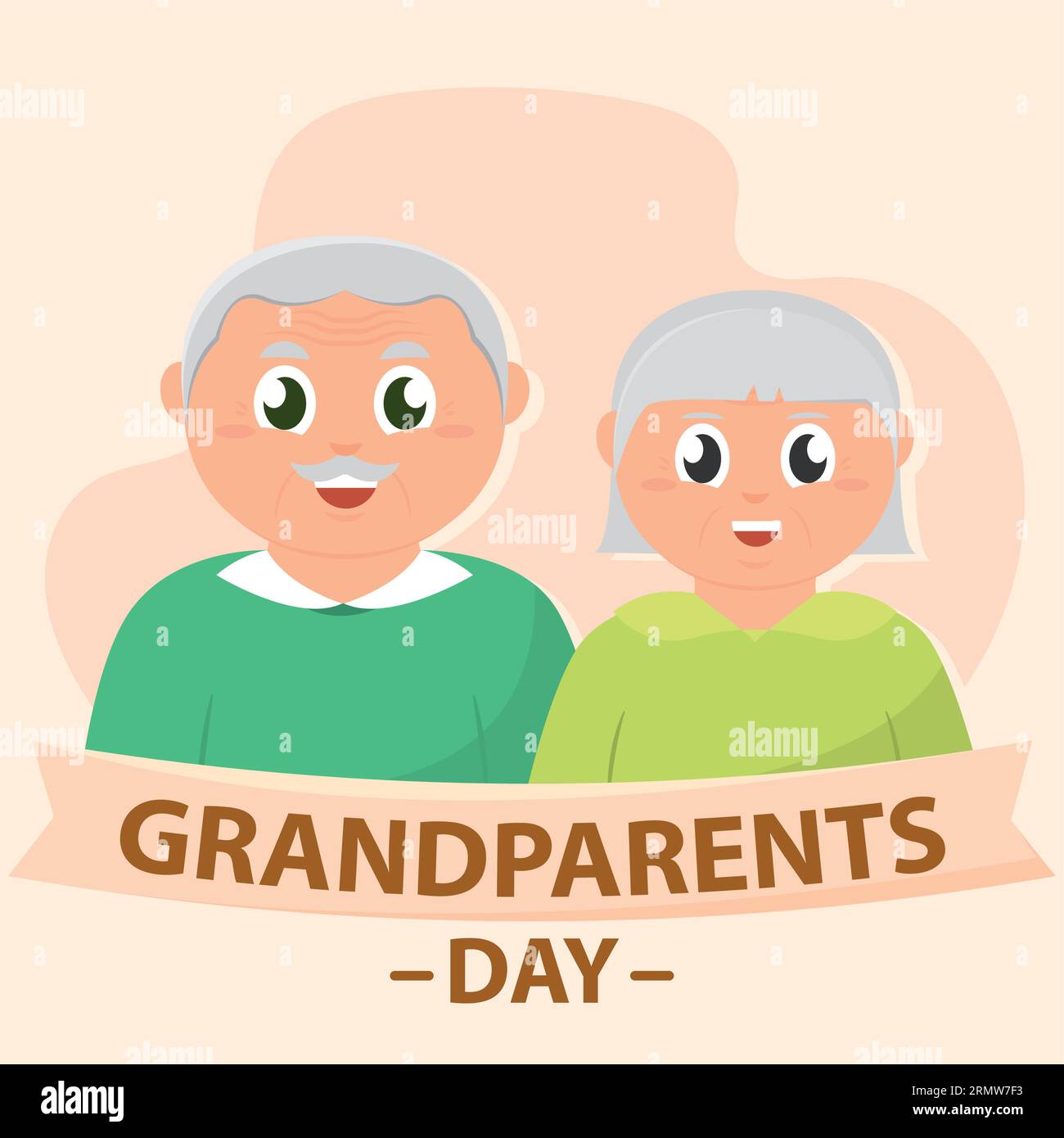 Cute grandma and grandpa couple characters Happy grandparents day ...