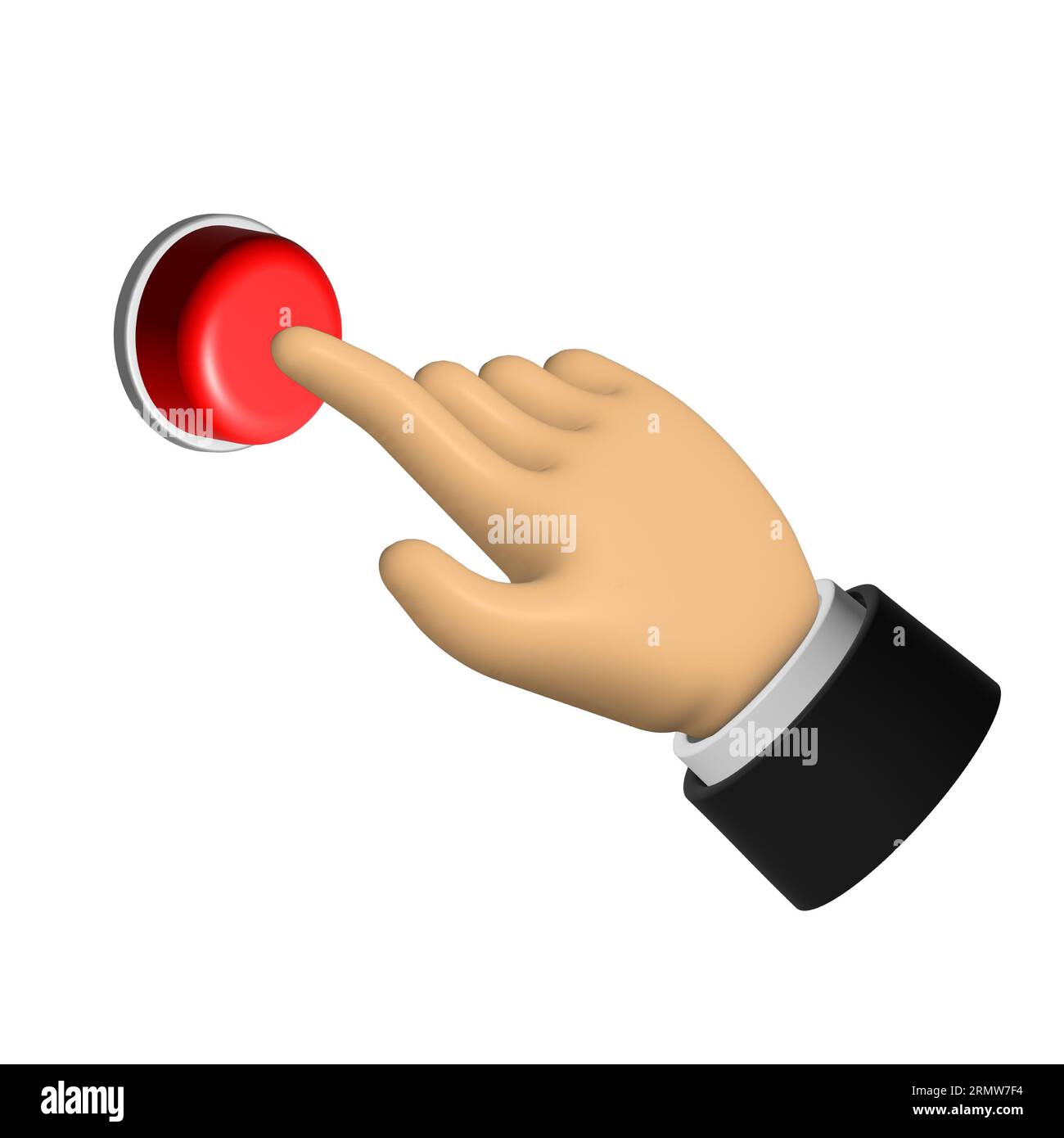 A men's hand clicking, pushing 3d stop button vector illustration Stock ...