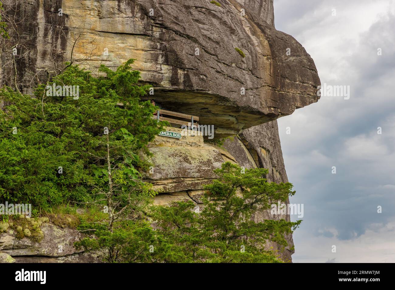 Section of cliff seen from Chimney Rock at Chimney Rock State Park in ...