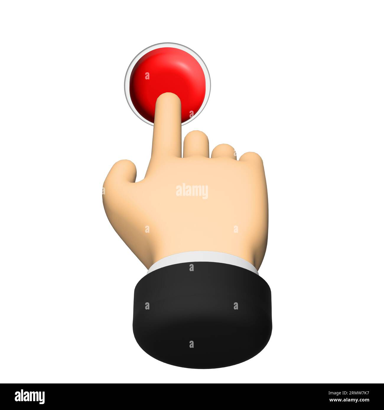 A men's hand clicking, pushing 3d stop button vector illustration Stock ...