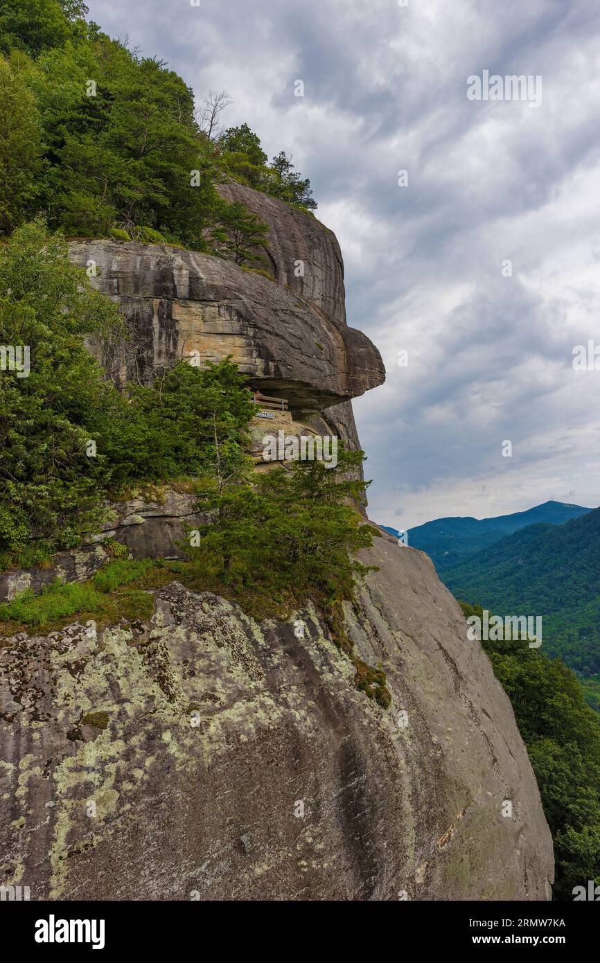 Section of cliff seen from Chimney Rock at Chimney Rock State Park in ...