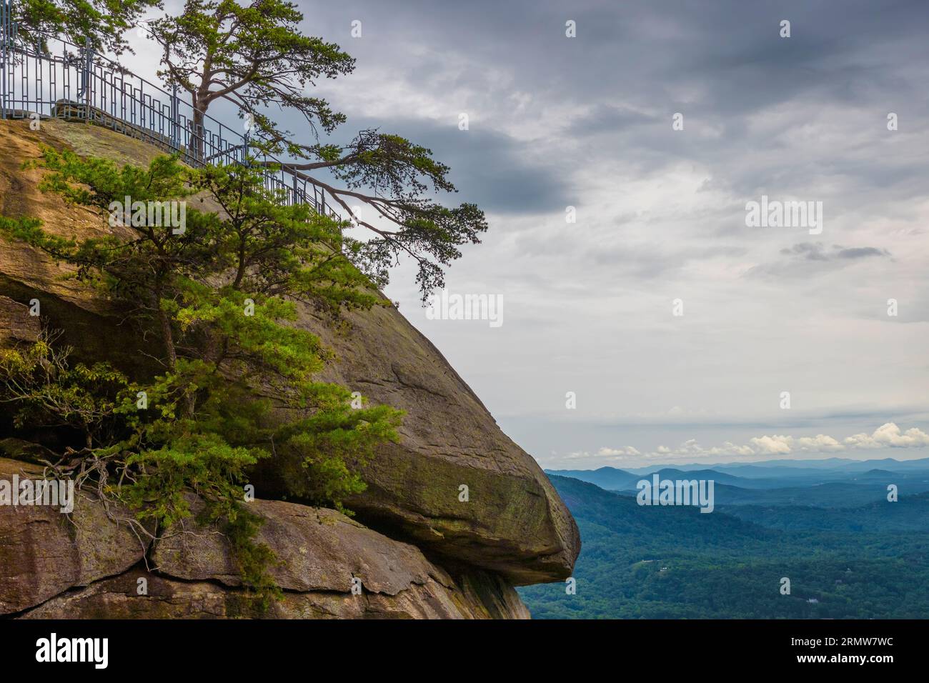 View of the base of Chimney Rock at Chimney Rock State Park in North ...