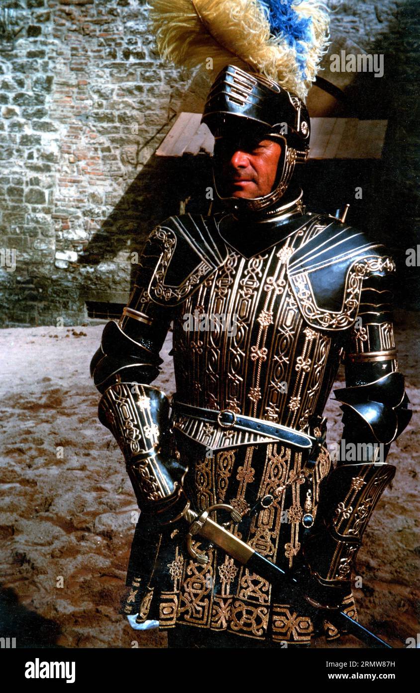 REX HARRISON on set location candid in costume as Pope Julius II during ...