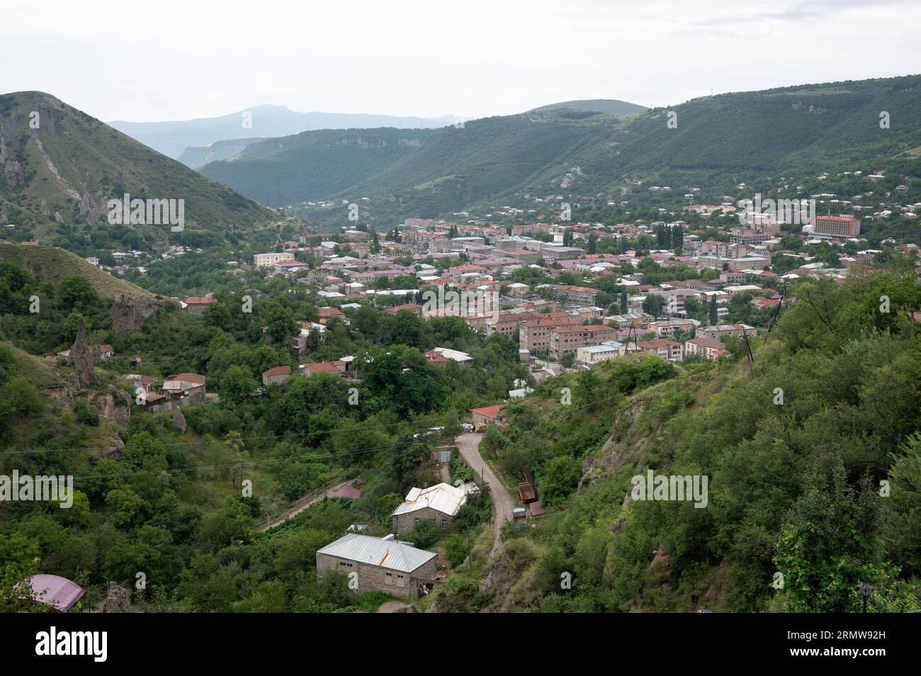 Goris, Armenia. 31st July, 2023. The town of Goris surrounded by ...