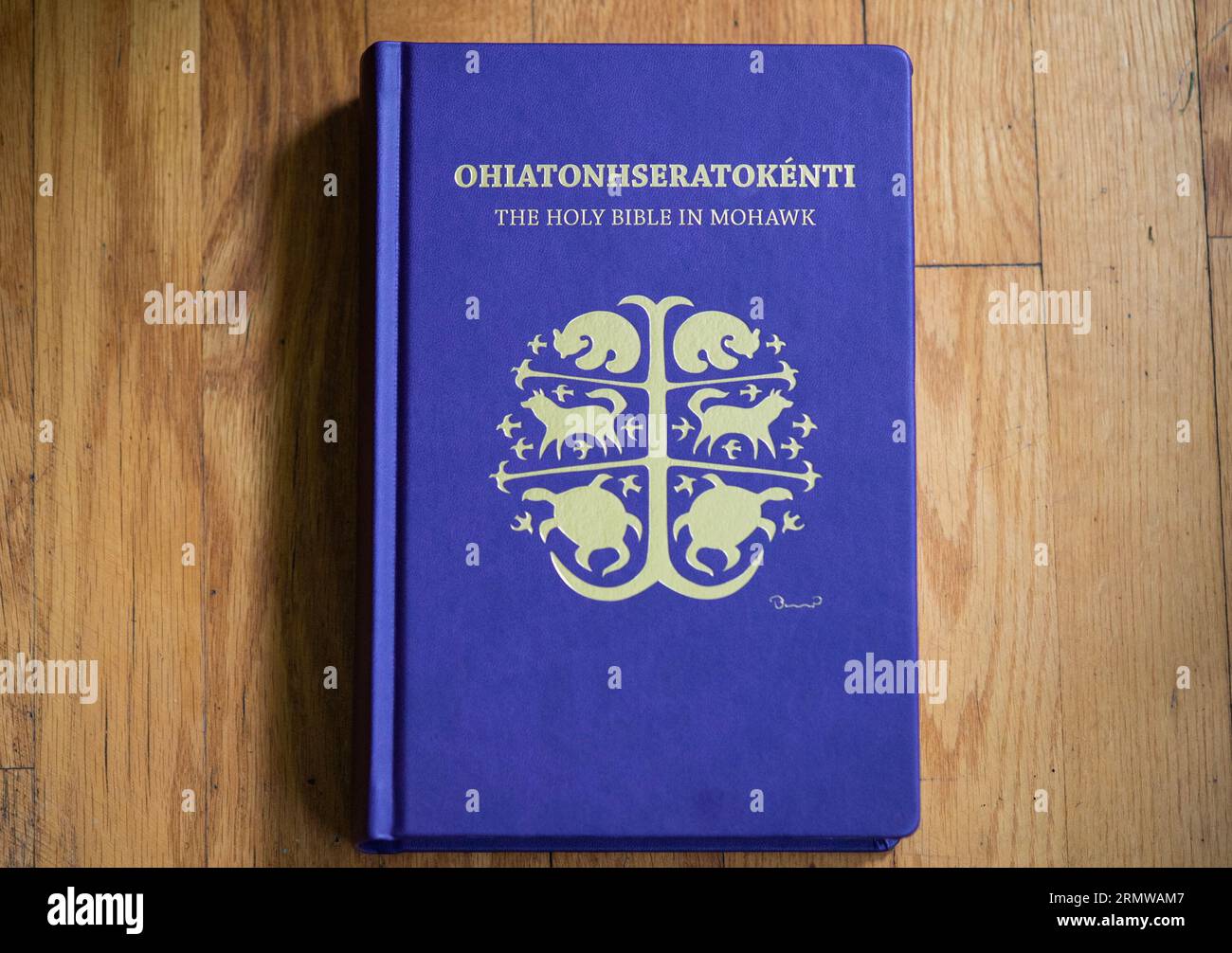 Kanesatake, Canada. 27th Aug, 2023. A copy of the Bible translated from ...