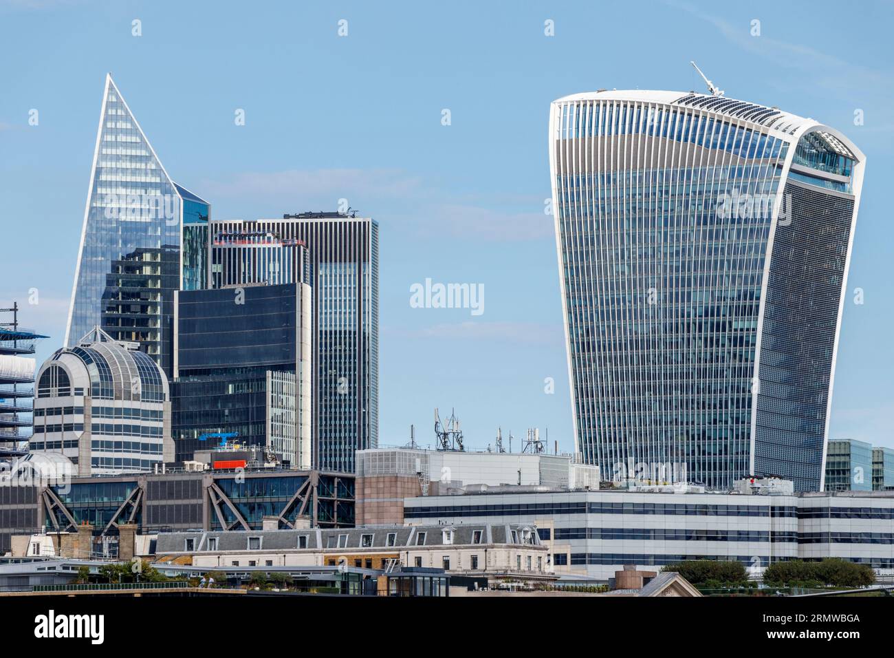 Buildings in the financial district of the City of London, UK Stock ...