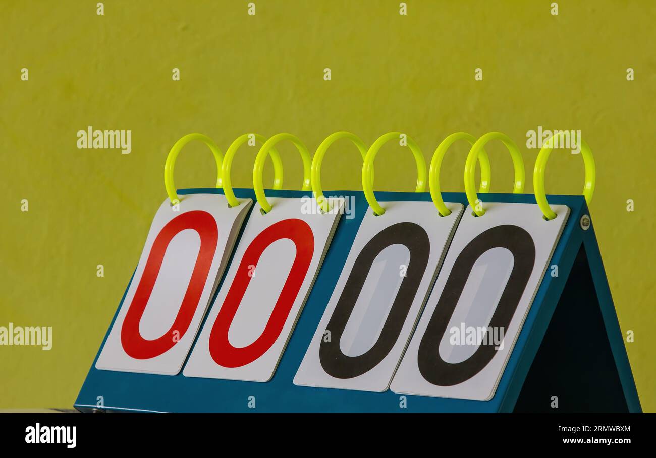 a picture of a badminton scoreboard. on a yellow background Stock Photo ...