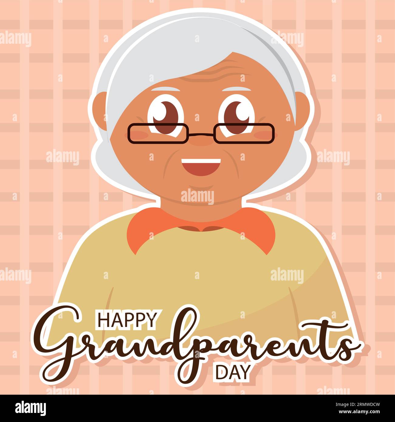 Cute granny character Happy grandparents day Vector Stock Vector Image ...