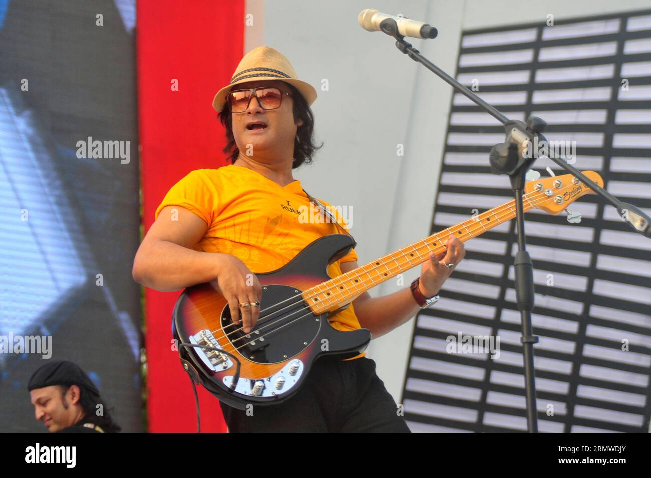 Shafin Ahmed, Miles band bass guitarist and vocal performs during the ...