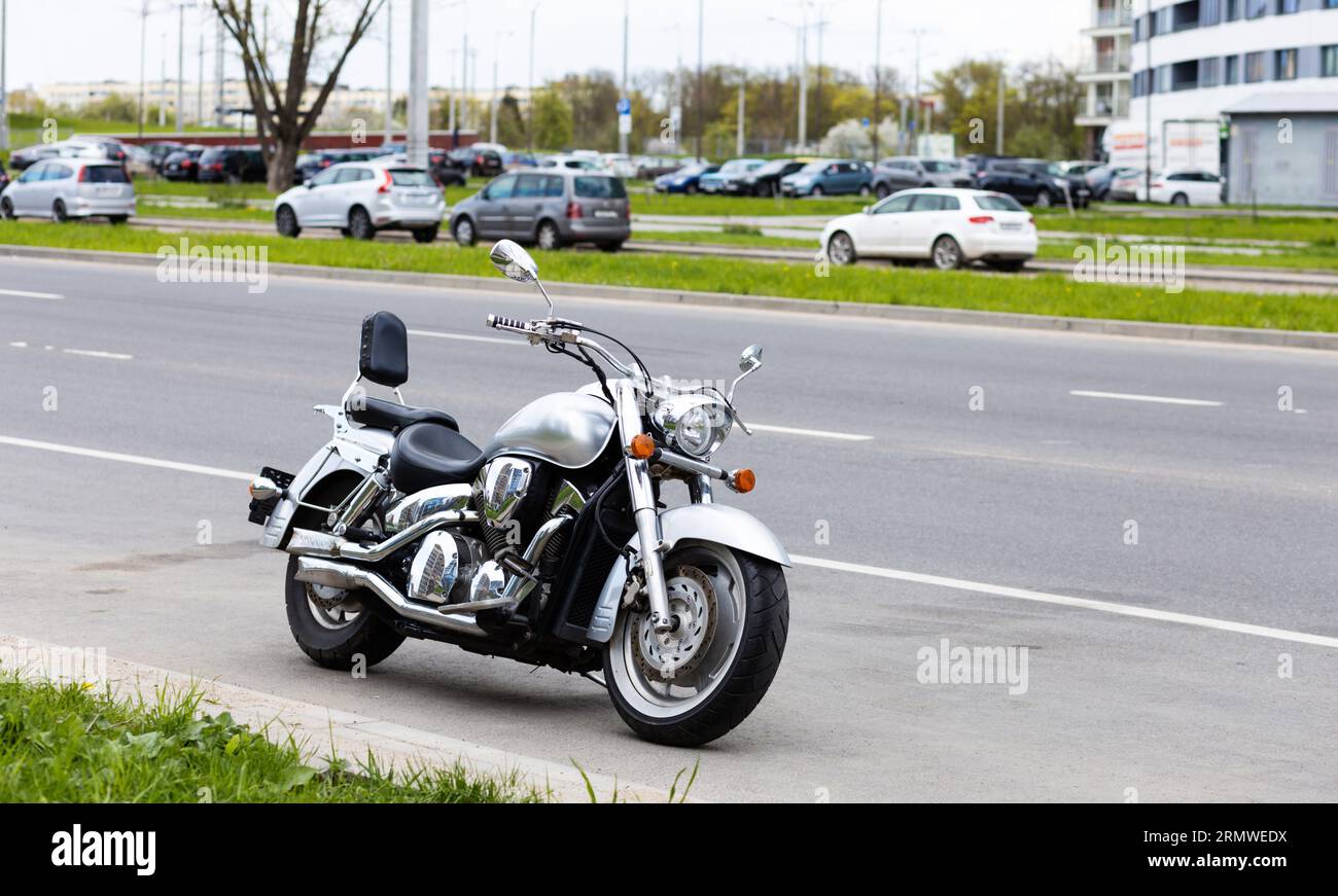 Minsk, Belarus, August 2023 - luxury classic Japanese honda motorcycle ...