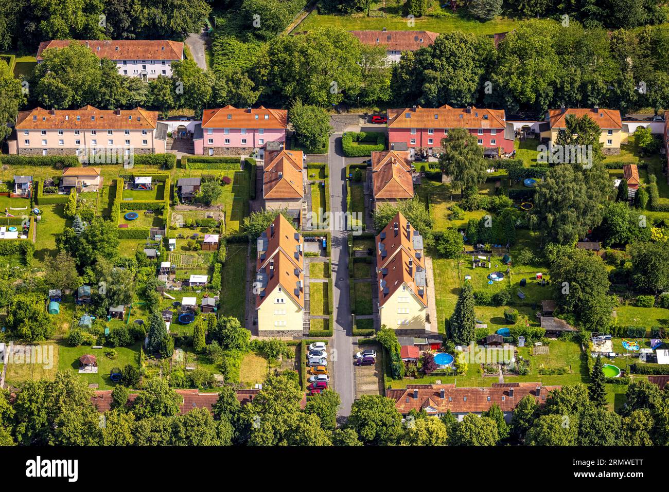 Aerial view, housing estate Dörpfeldstraße corner In der Mark, Witten ...