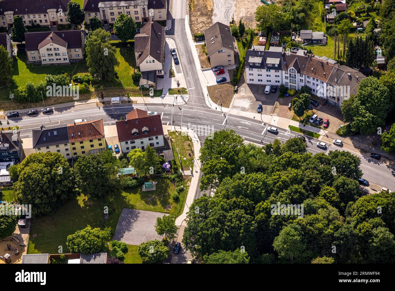 Aerial view, Pferdebachstraße redevelopment, corner Leostraße, Witten ...